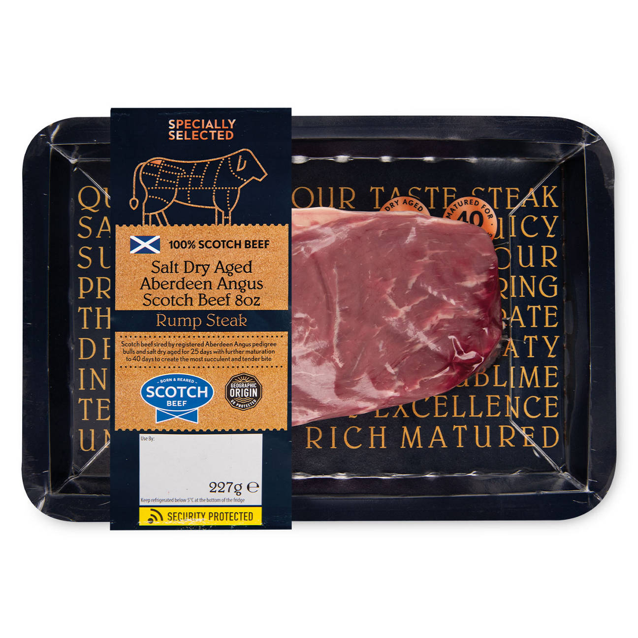 100% Scotch Beef Salt Dry Aged Aberdeen Angus 8oz Rump Steak | ALDI UK